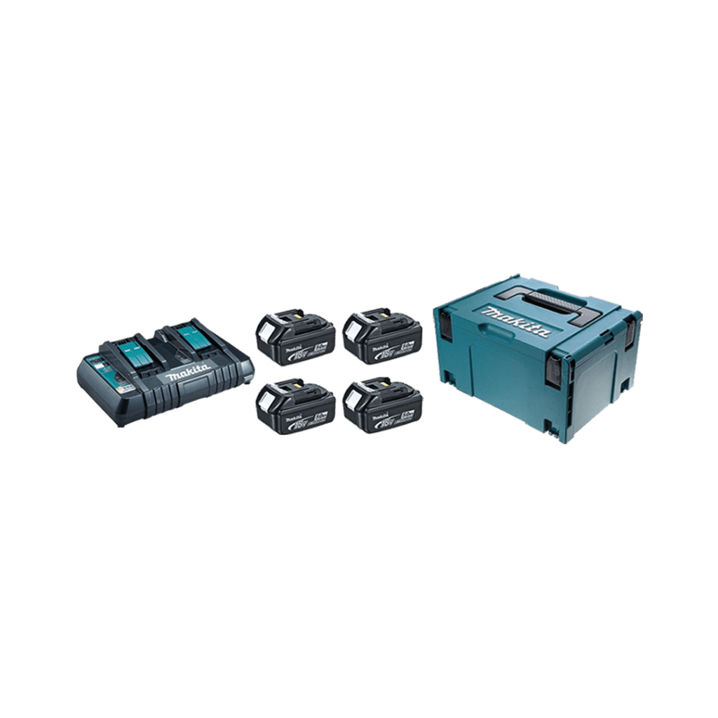Pack énergie 18V Li-Ion Makita 4 batteries + 1 chargeur double - Colorland